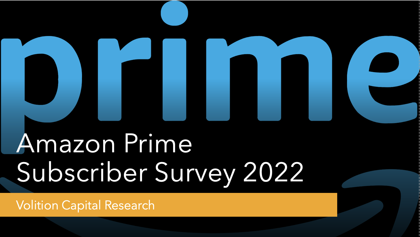 Amazon Prime Subscriber Survey 2022 - Volition Capital